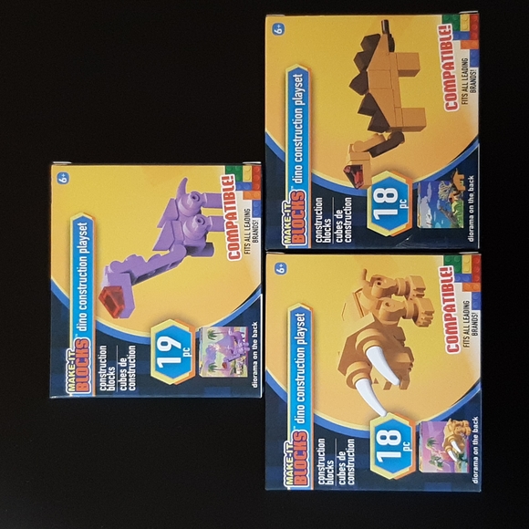 Make-it Blocks | Toys | Dinosaur Construction Playset Set Of 3 Makeit ...